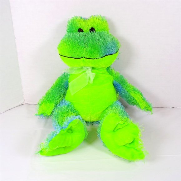 B.J. Toy Company | Toys | Green And Blue Frog Stuffie With Ribbon 5 ...
